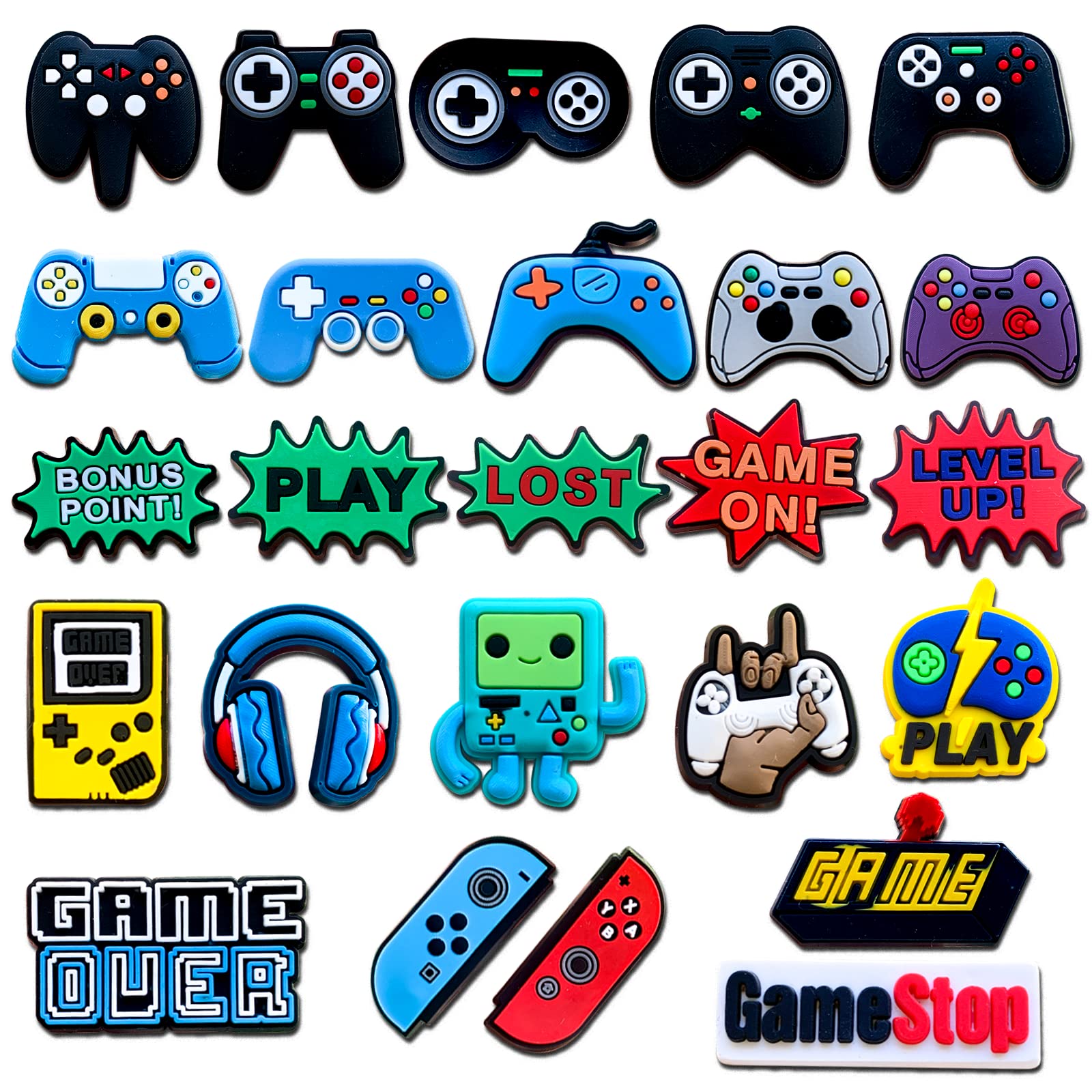 Euphaglaia 25 35Pcs Video Game Charms for Clog Shoes Decoration, Game Handle Charms Accessories for Adult Men (25)