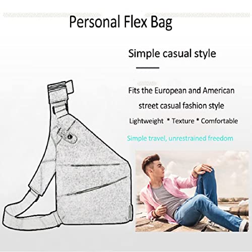LELEBEAR Personal Flex Bag for Men Woman, Adjustable Shoulder Strap Anti-Theft Chest Bags for Outdoor Jogging Sports Waterproof (Black, Right)