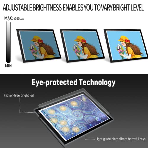 LED A4 Light Tracing Box, Artcraft Light Pad, Portable Light Table Tracer for Diamond Art, Artists Drawing, Sketching, Animation, Stencilling