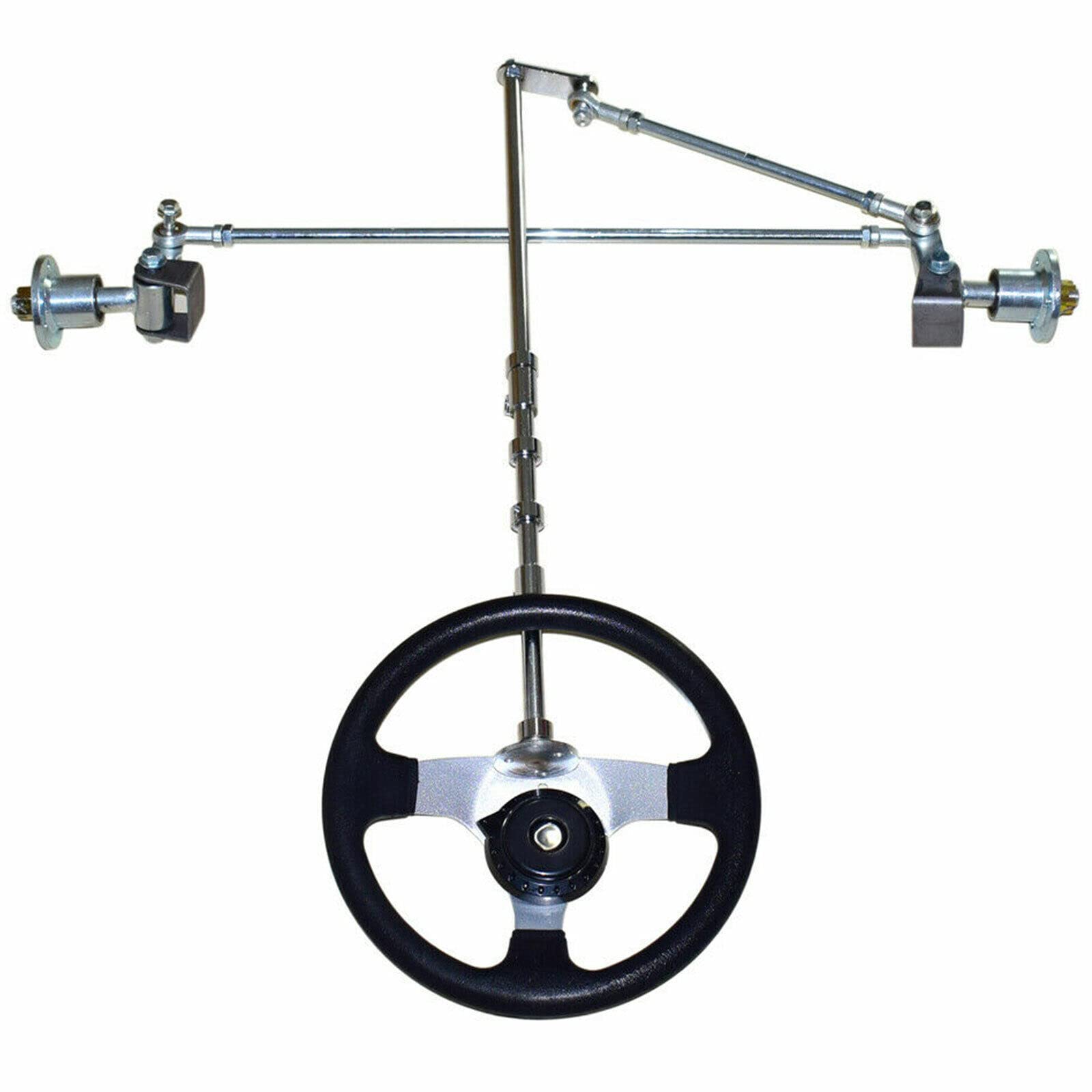 Front Steering Wheel Kit Steering Wheel Tie Rod Ball Joint Gear Rack Shaft Kit For 168CC ATV Go Kart Quad