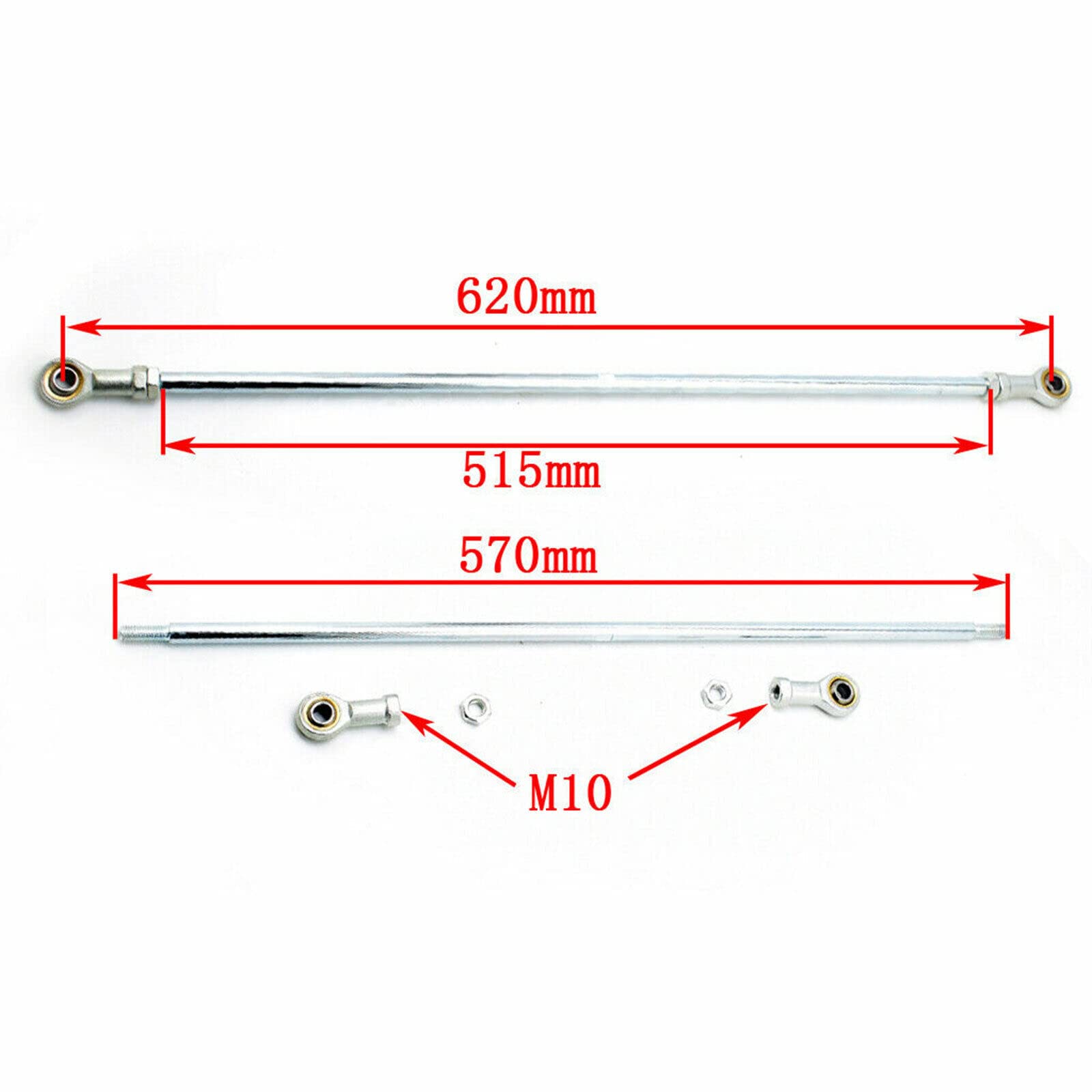 Front Steering Wheel Kit Steering Wheel Tie Rod Ball Joint Gear Rack Shaft Kit For 168CC ATV Go Kart Quad