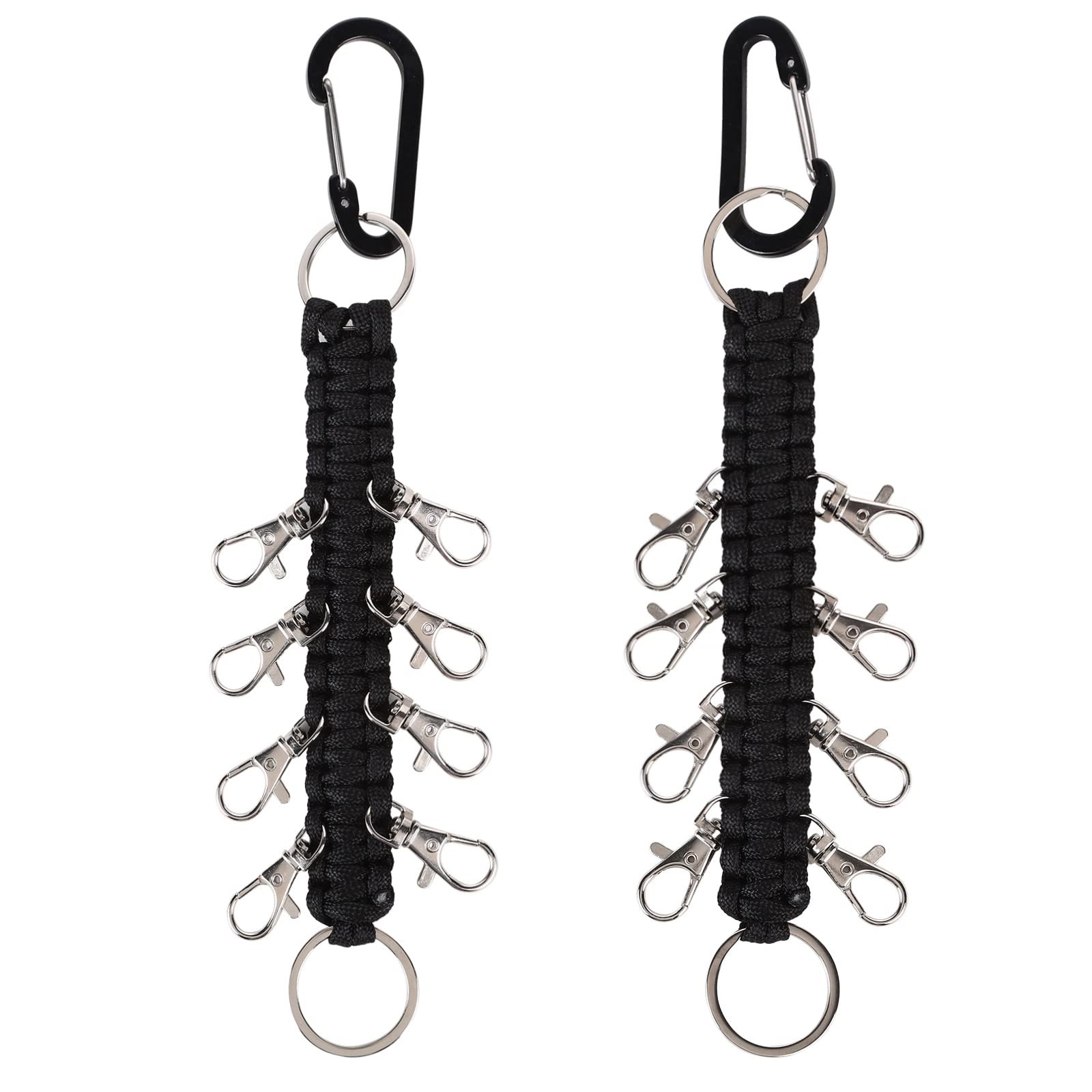 Clipband 2 PCS Black Cheer Bow Holder,Paracord Handmade Keychain for Cheerleading Teen Girls High School College Sports