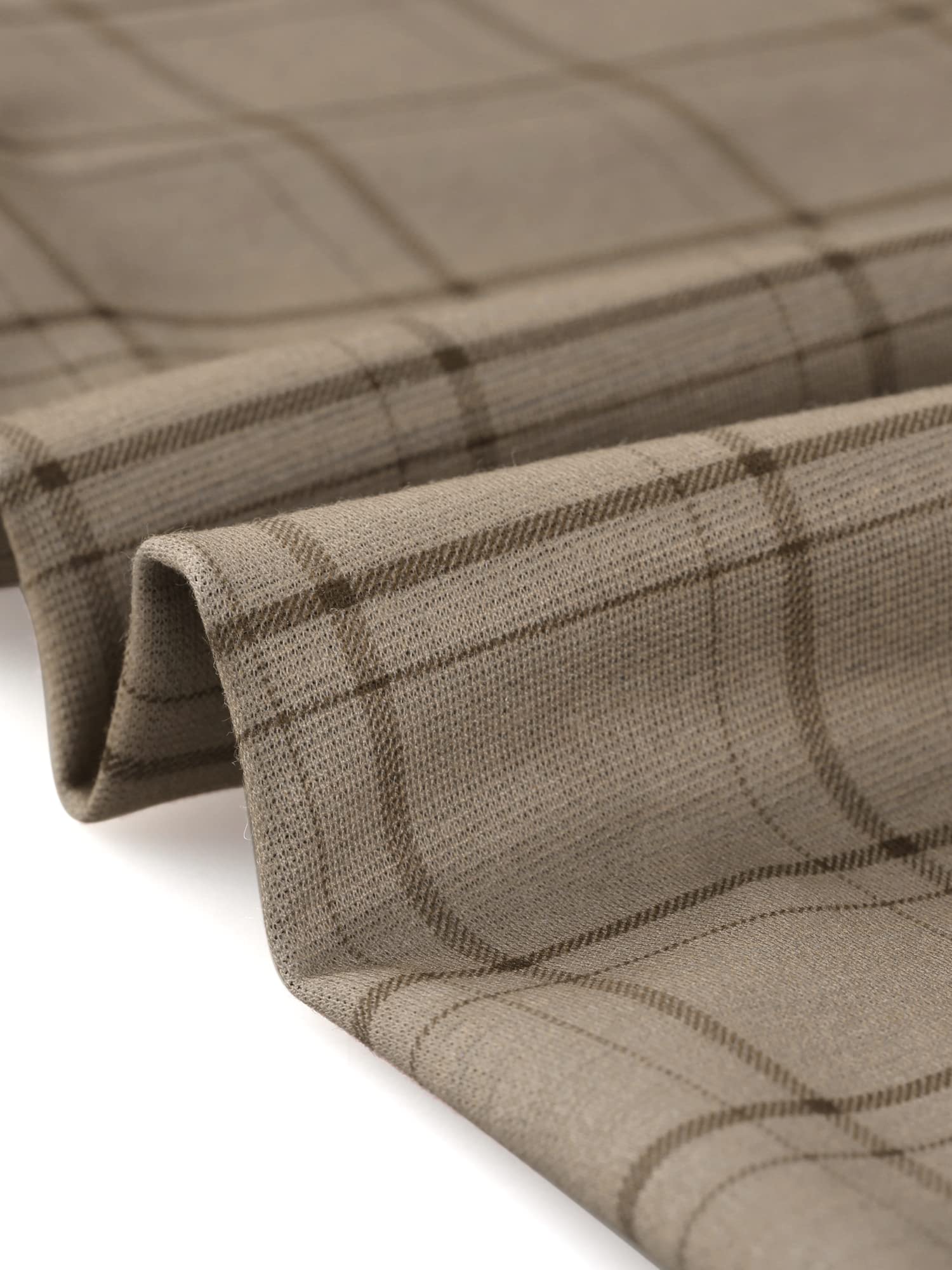 Allegra K Women's Easter Vintage Tartan Plaid Pants Elastic Waist Straight Long Trousers Medium Camel