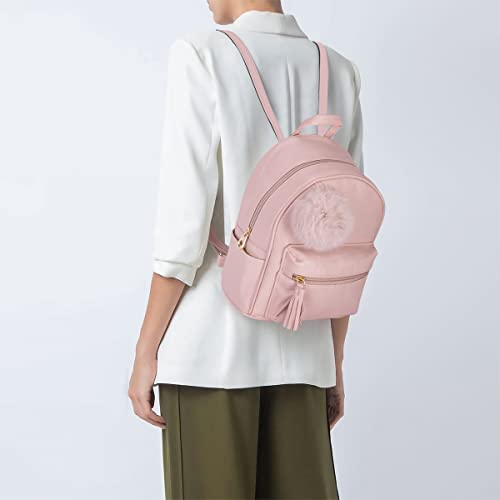 Fashion Mini Women Girls Backpack Purse Cute Small Leather Teens Bags Daypack with Tassel Pom