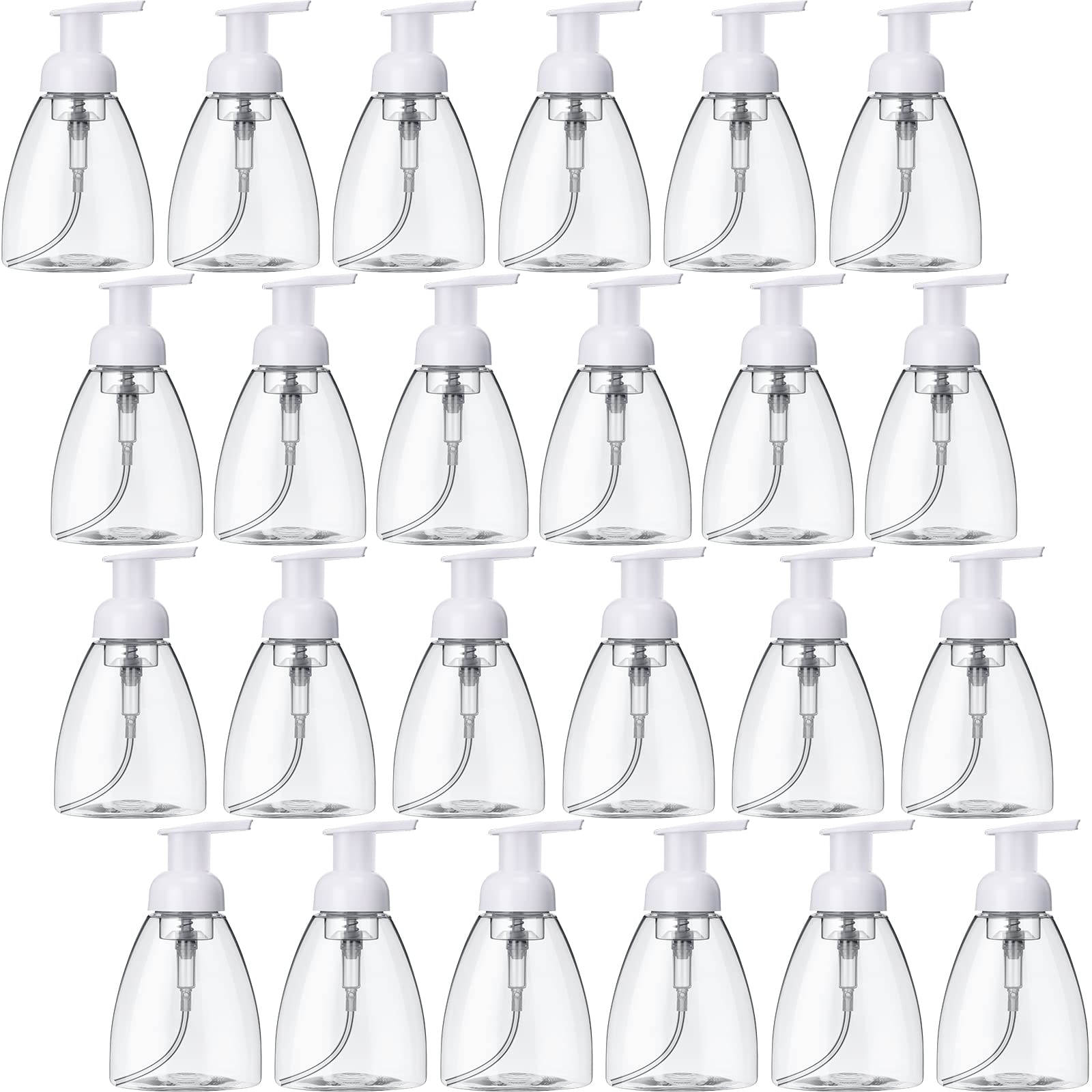 24 Pack 24 Pcs 8 oz Foaming Soap Dispenser Foaming Pump Bottle Pump Bottles Hand Soap Pump Foam Dispenser Bottle Plastic Press Bottles Empty Refillable Plastic Container for Liquid Soap Shampoo