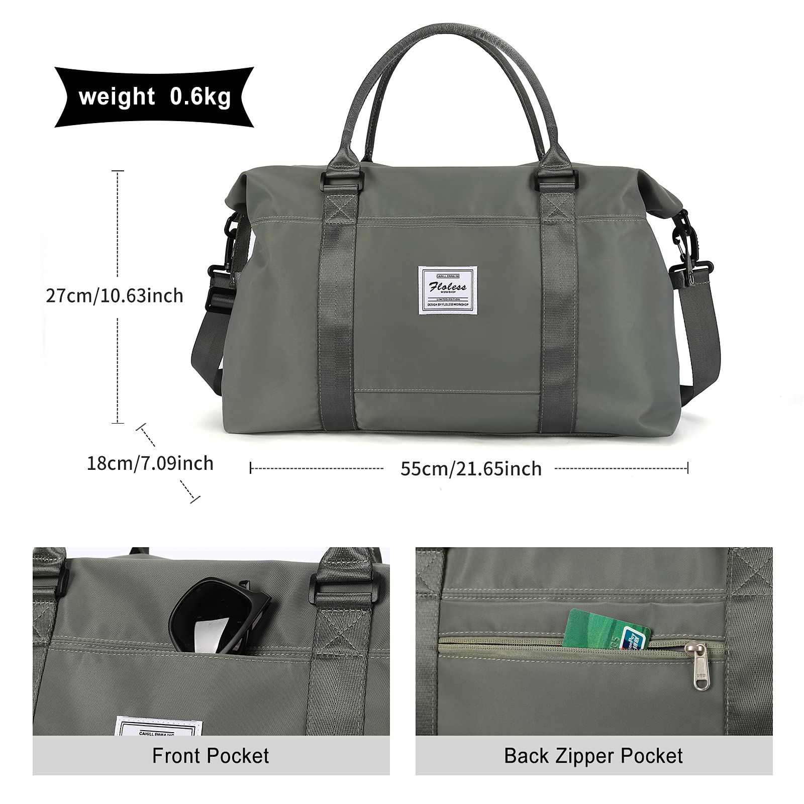Weekender Bag for Women,Travel Bag with Toiletry Bag,Duffel Overnight Carry on Bag Personal Item Bag with Small Crossbody Bag