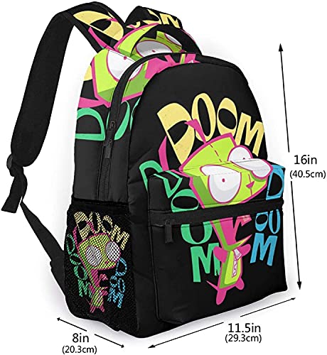 Invader Zim Backpack Laptop Travel Bag Durable Waterproof for School College Student Knapsack