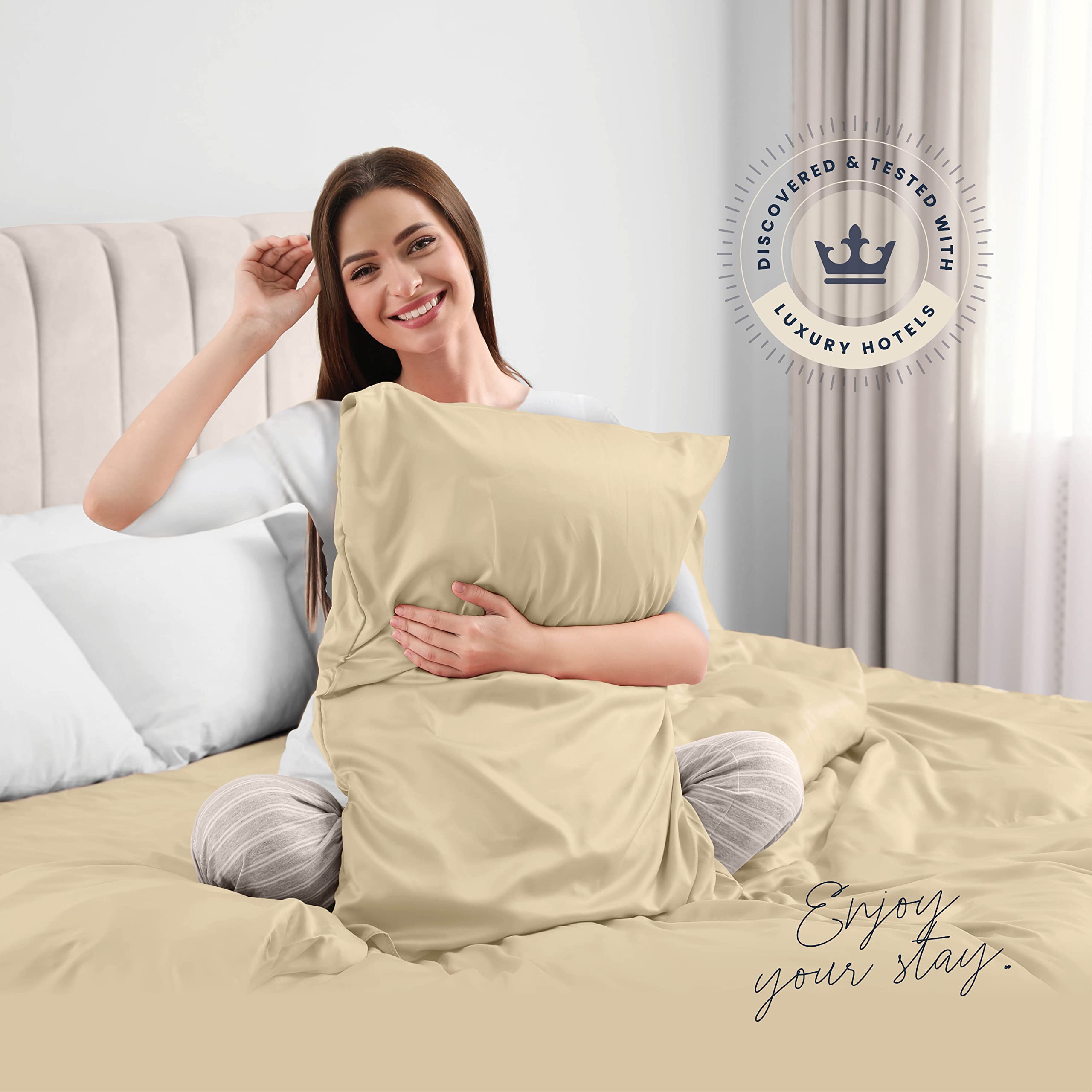 BELADOR Silky Soft 6 Piece Bed Sheet Set - Full Size Deep Pocket Sheets with Elastic, Secure-Fit, Breathable, Wrinkle Free Oeko-Tex Hotel Sheets, Includes Pillowcase