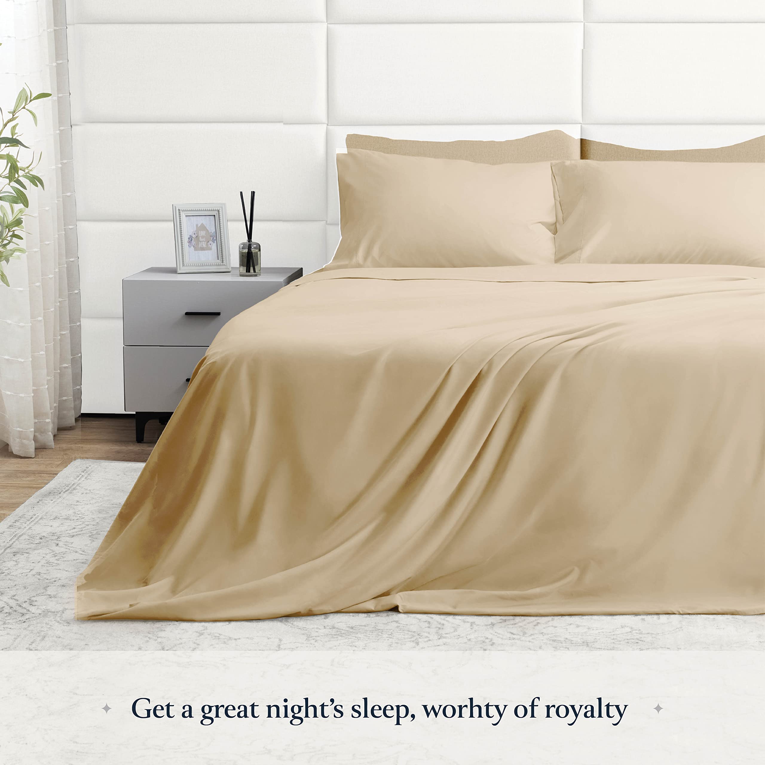 BELADOR Silky Soft 6 Piece Bed Sheet Set - Full Size Deep Pocket Sheets with Elastic, Secure-Fit, Breathable, Wrinkle Free Oeko-Tex Hotel Sheets, Includes Pillowcase