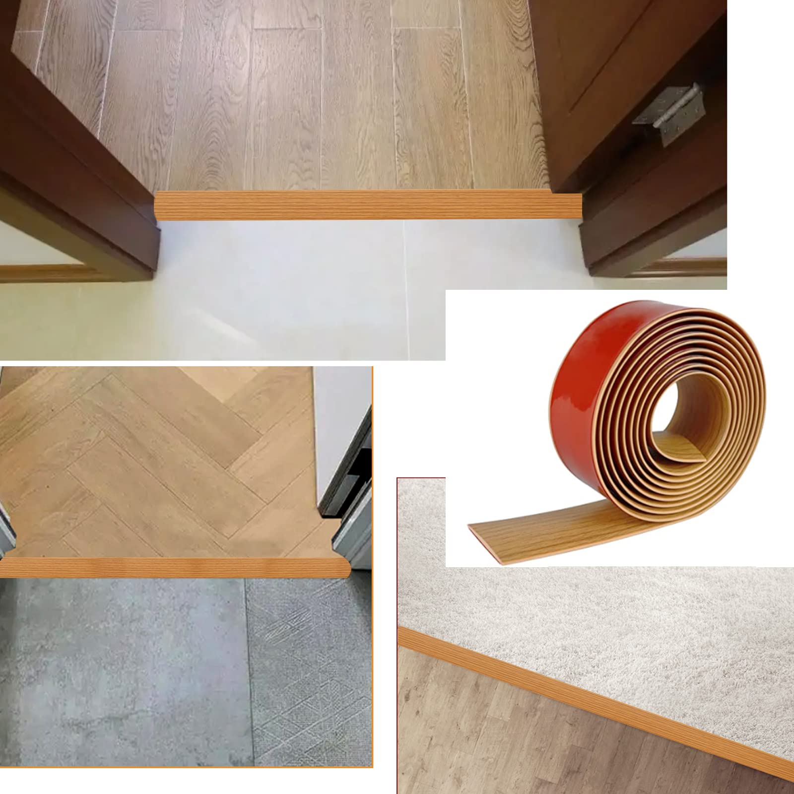 Floor/Door Flat Transition Strip & Self Adhesive Floor Vinyl Floor Edge Trim Laminate Floor Gap Covering Joining Strip