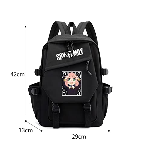 Anya Forger Backpack Cosplay Anya Forger School Bag Shoulder Bag Travel Bag for Adults(Black，A)