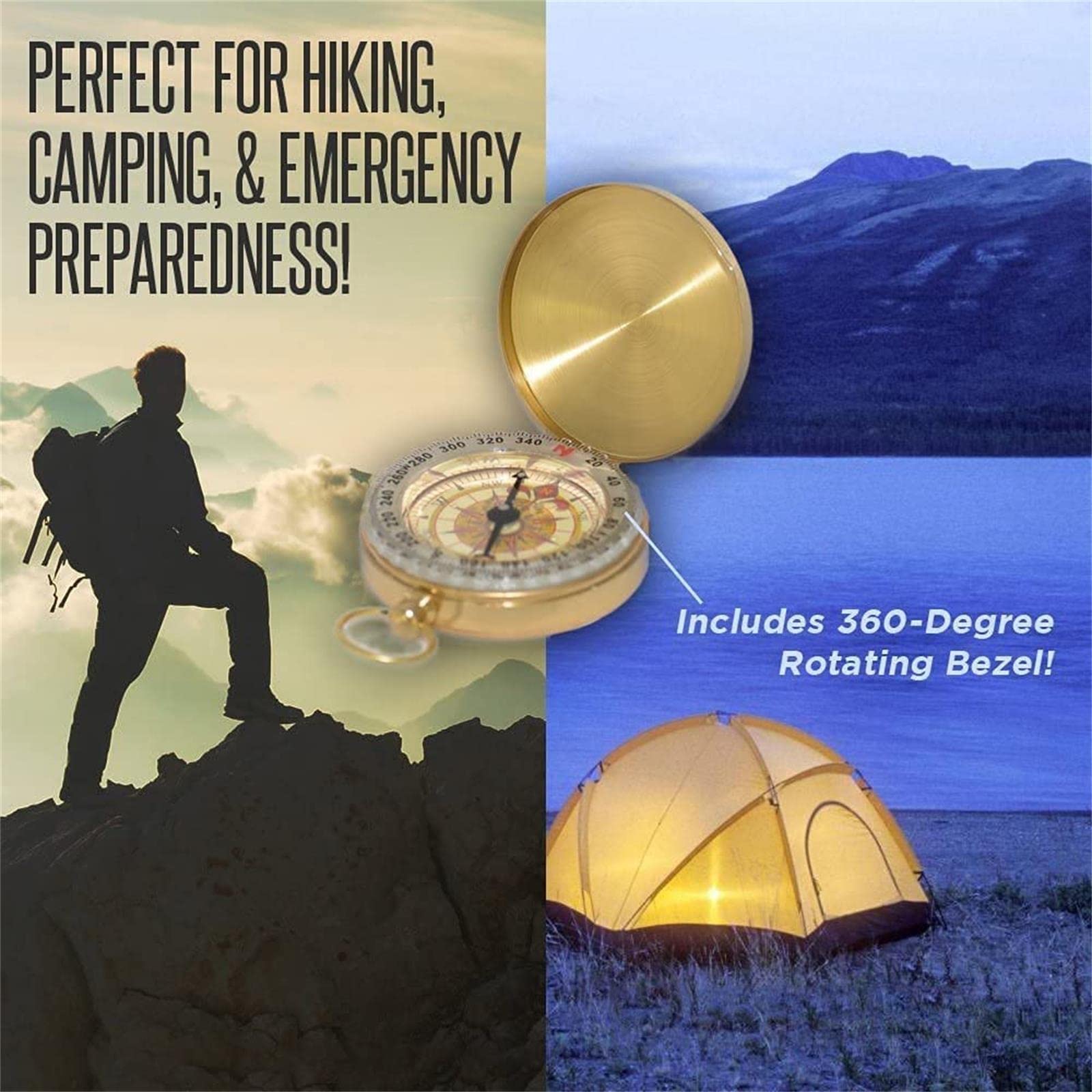 PayPie Camping Survival Compass Glow in The Dark Military Compass Survival Gear