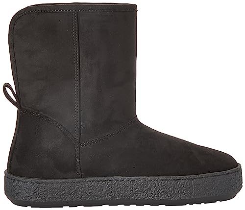 Amazon Essentials Women's Shearling Boot, Black Microsuede, 12.5 Wide