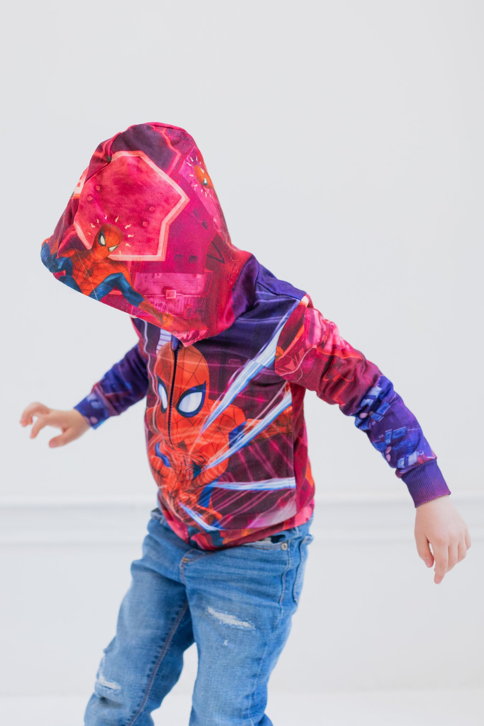 Marvel Spider-Man Little Boys Fleece Zip Up Hoodie Multicolor 7-8