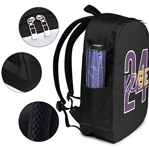 Mamba 24 Ko-Be Basketball Men'S Woman Backpack Laptop Backpack Usb Charging Port Black One Size