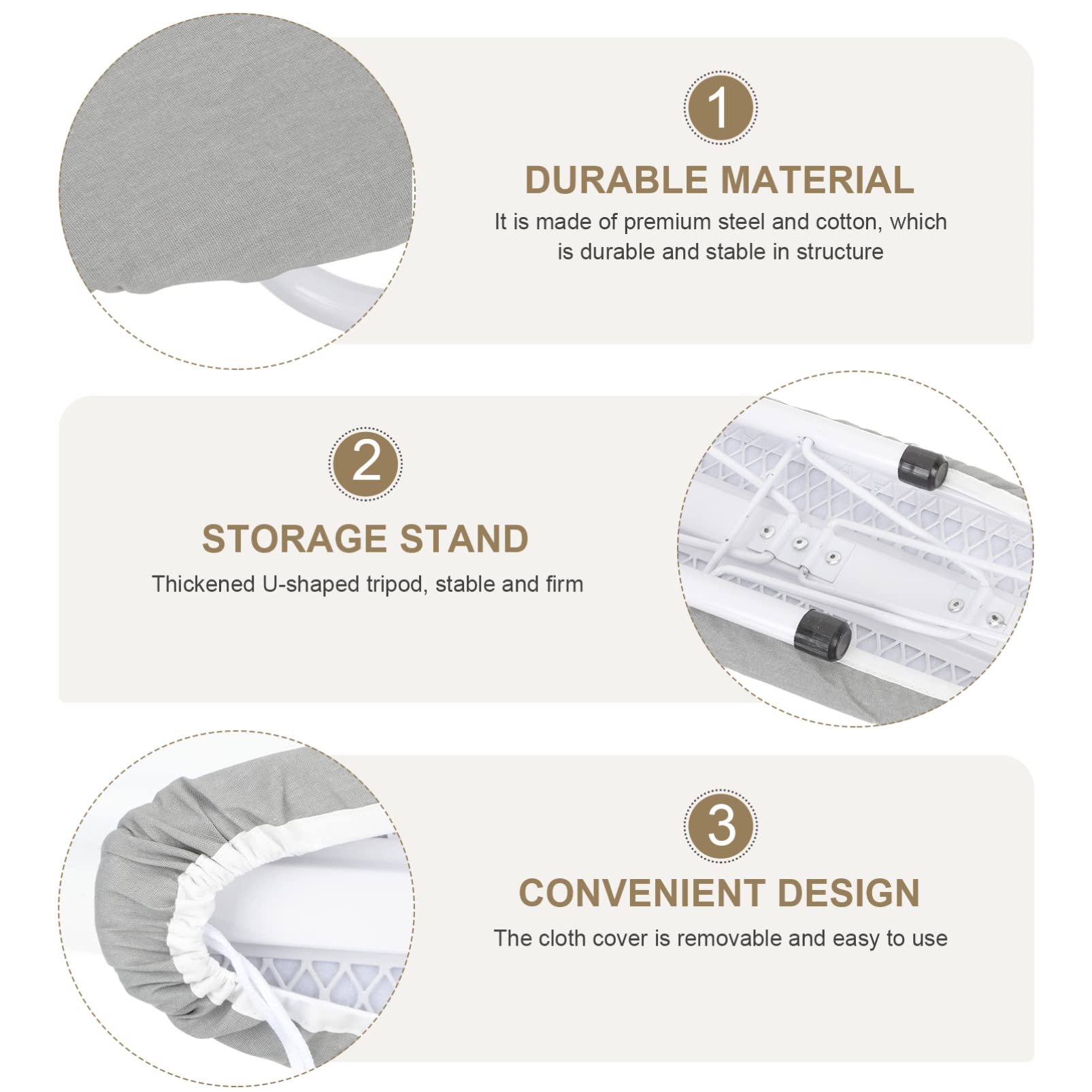 Zerodeko Ironing Board Foldable Ironing Resist Ironing Mat Ironing Pad Felt Iron Padding Cover Mini Tools Iron Board Foldable Home Tools Foldable Iron Board Sleeve Cotton Travel Portable
