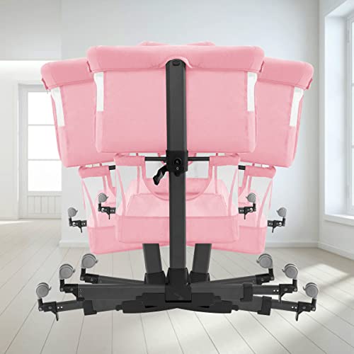 nordmiex 3 in 1 Baby Crib Bedside Crib,Baby Bassinet with Breathable Net,Adjustable Portable Bed for Infant/Baby,Pink, 10.0 kilograms