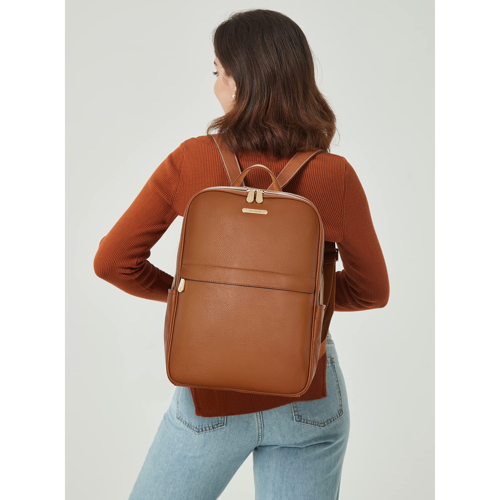 BOSTANTEN Womens Leather Wallets RFID Blocking Large Capacity&Leather 15.6 inch Laptop Backpack Computer Bag