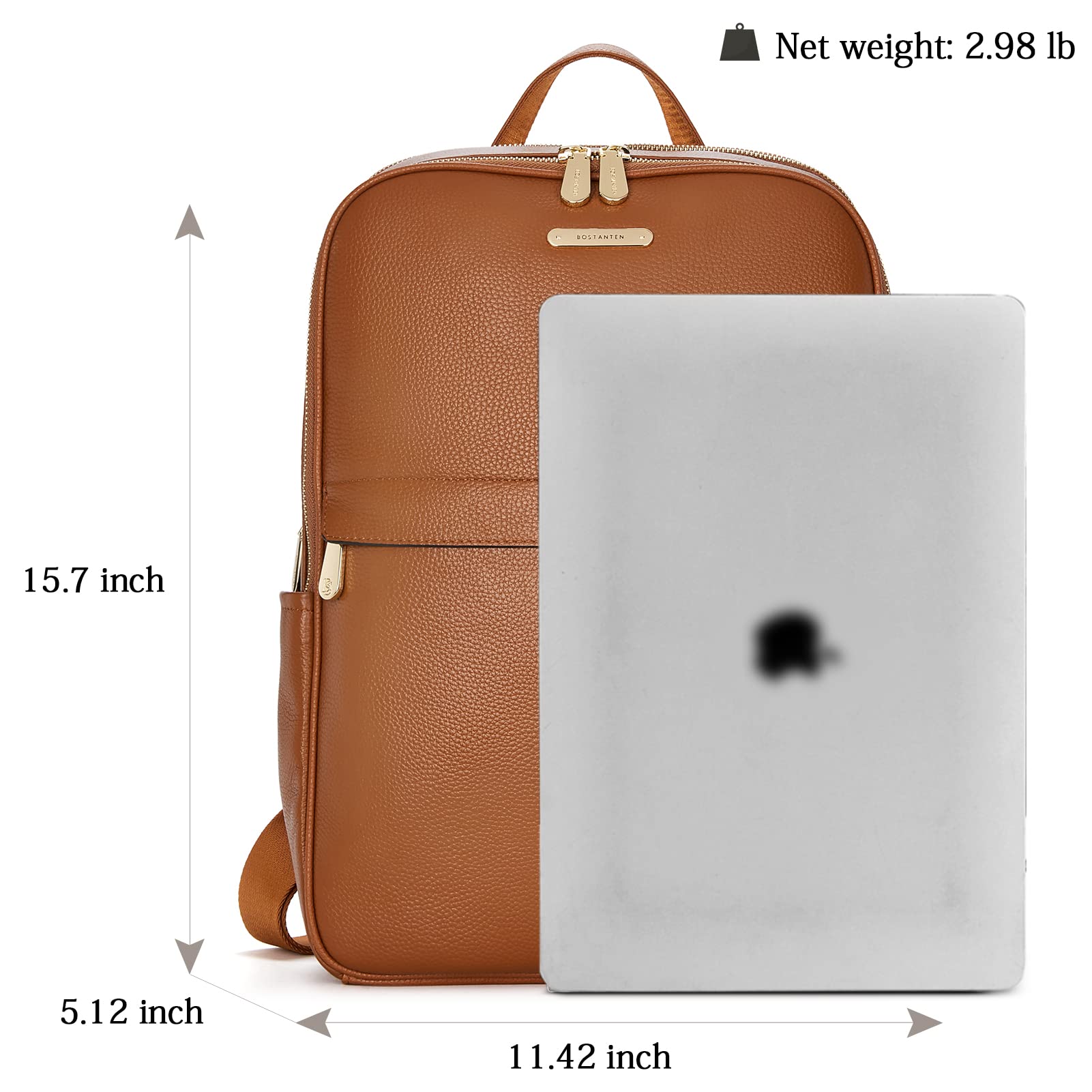 BOSTANTEN Womens Leather Wallets RFID Blocking Large Capacity&Leather 15.6 inch Laptop Backpack Computer Bag