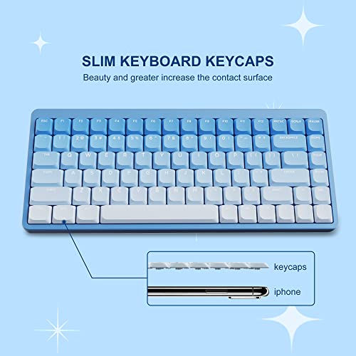 SDYZ XVX Low Profile Keycaps - Custom Keycaps, Gradient PBT Keycaps for 60% 65% 75% 100% Cherry Gateron MX Switches (Low Profile and Tradition Profile) Mechanical Keyboard, and More - Blue