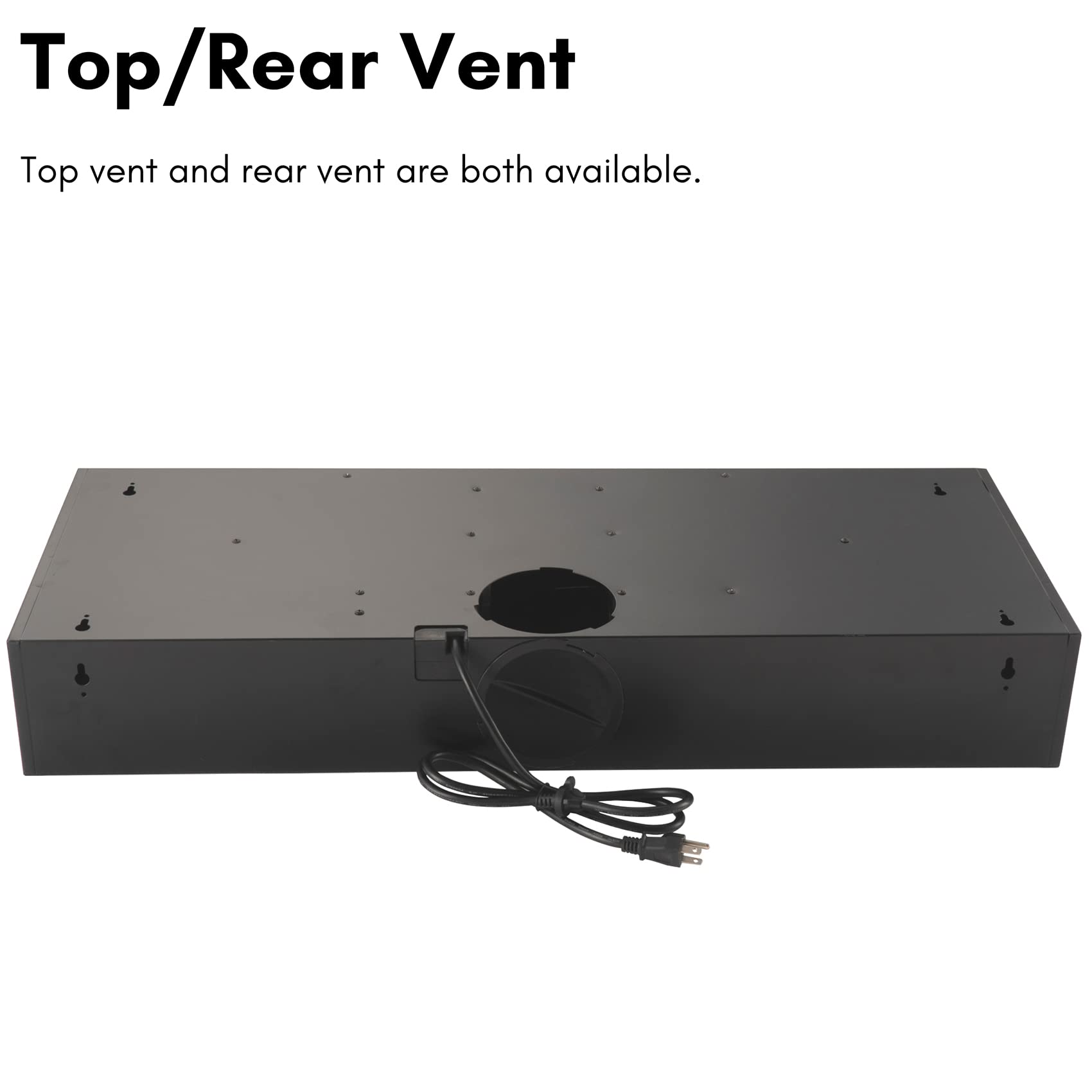 35 Inch Dual-motors Kitchen Under Cabinet Ducted/Ductless Range Hood with 3 Speed Exhaust Fan and Reusable Filters, LED Lights, Black