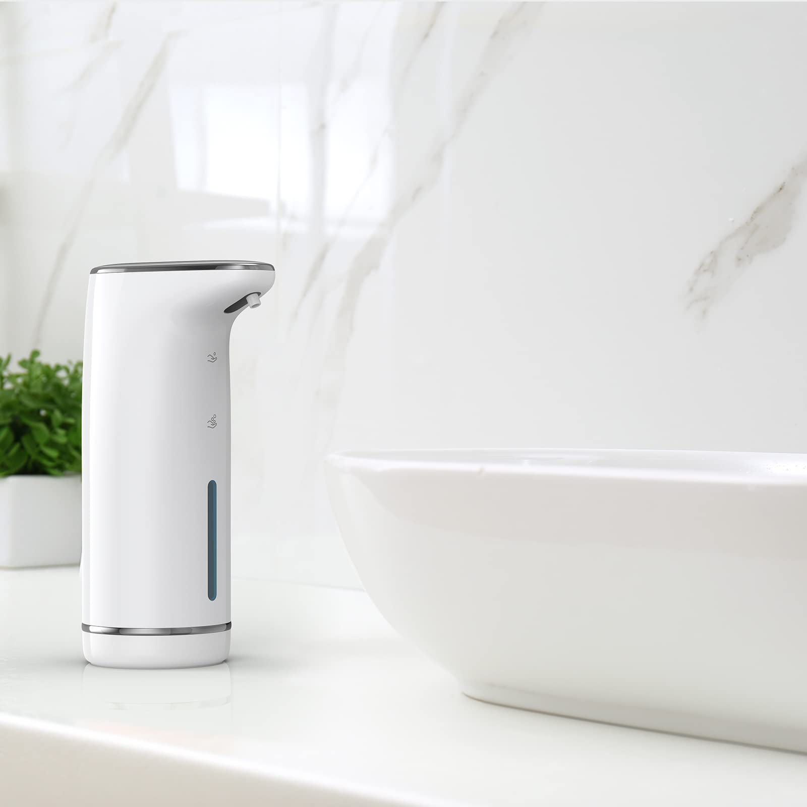 BEAUTURAL Automatic Foaming Soap Dispenser, Touchless Hand Soap Dispenser Rechargeable, Dish Soap Dispenser for Bathroom Countertop, Kitchen and Commercial 10oz/300ml