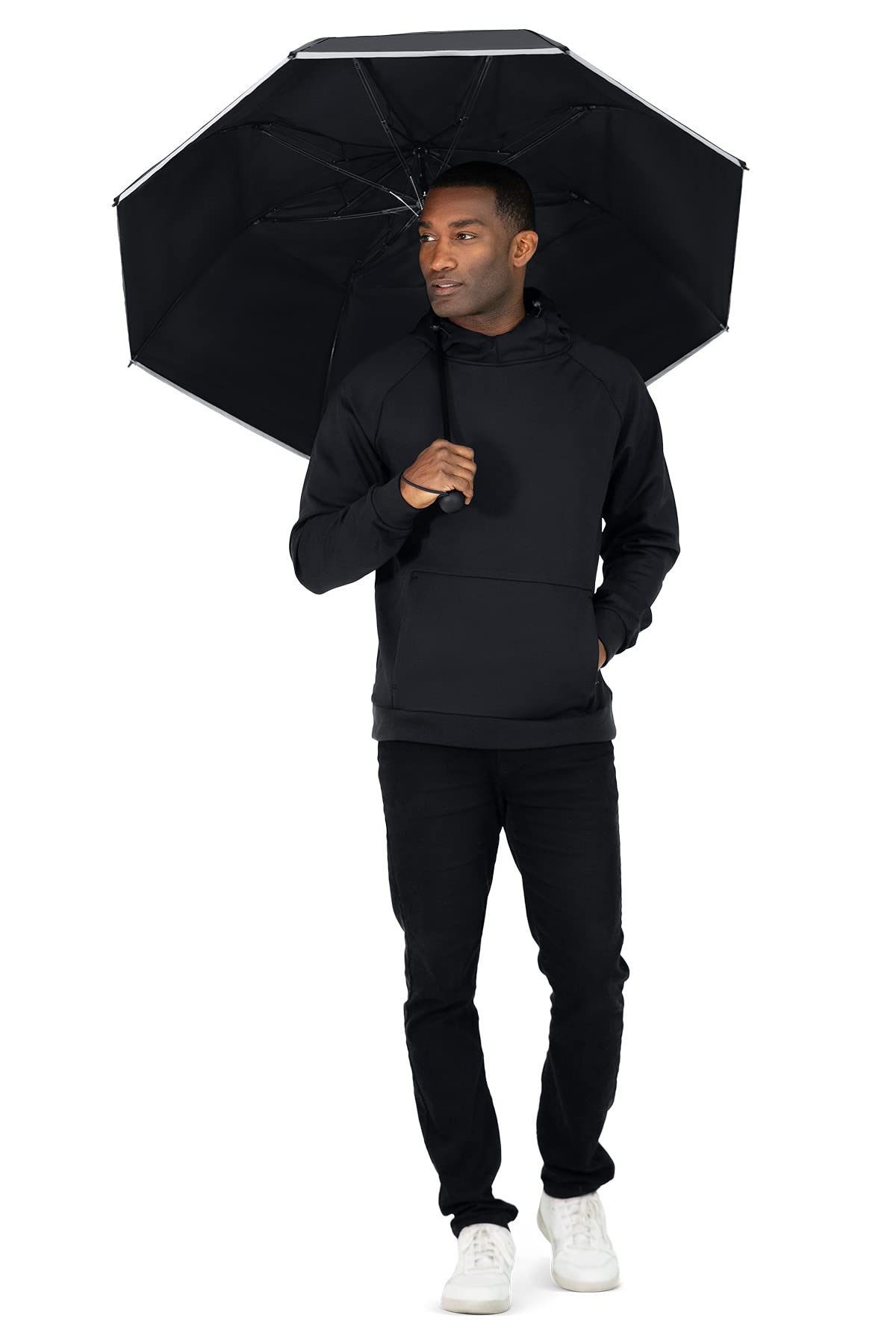 Raingoat Everywhere Commuter Umbrella | 50" Collapsible, Heavy-Duty, Auto Open, Manual Close, Withstand Winds up to 55 MPH