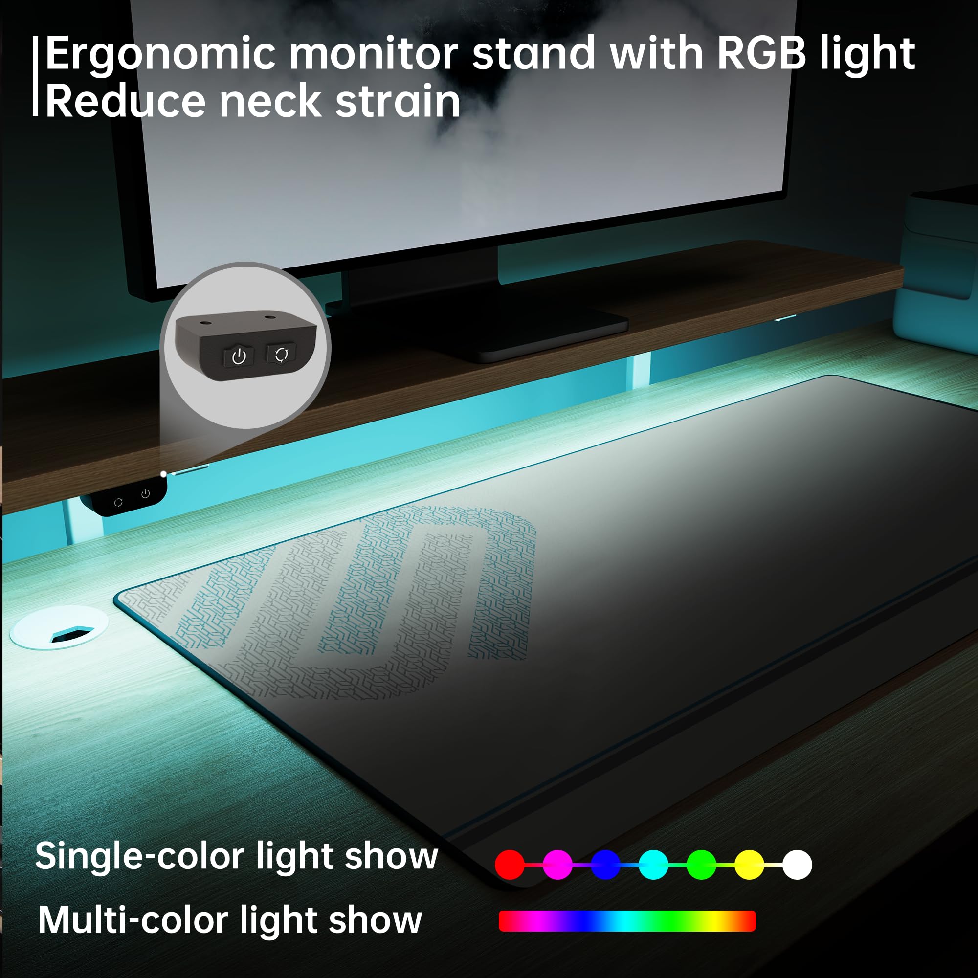 EUREKA ERGONOMIC Standing Desk Adjustable Height 61" Electric Sit Stand Computer Desk L Shaped with Keyboard Tray,Monitor Stand &LED, Dual Motor Memory Presets Sit to Desk Adjustable Desk, Left/Maple