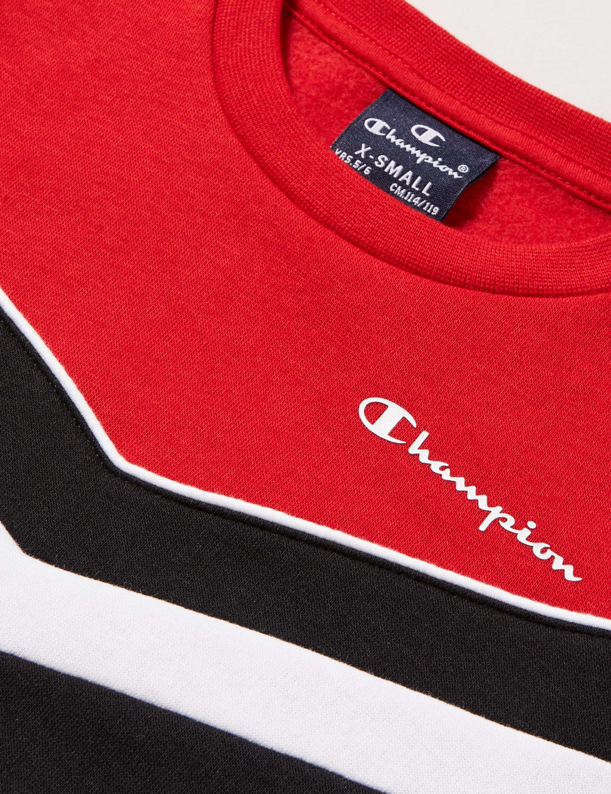 Champion Boy's Crewneck Suit Athletic Sports Kids Tracksuit Set (Rosso Scuro/Nero, 128/7-8 Years)