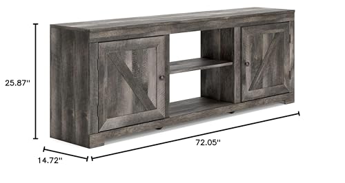 Signature Design by Ashley Wynnlow Rustic TV Stand with Fireplace Option for TVs up to 72", Gray
