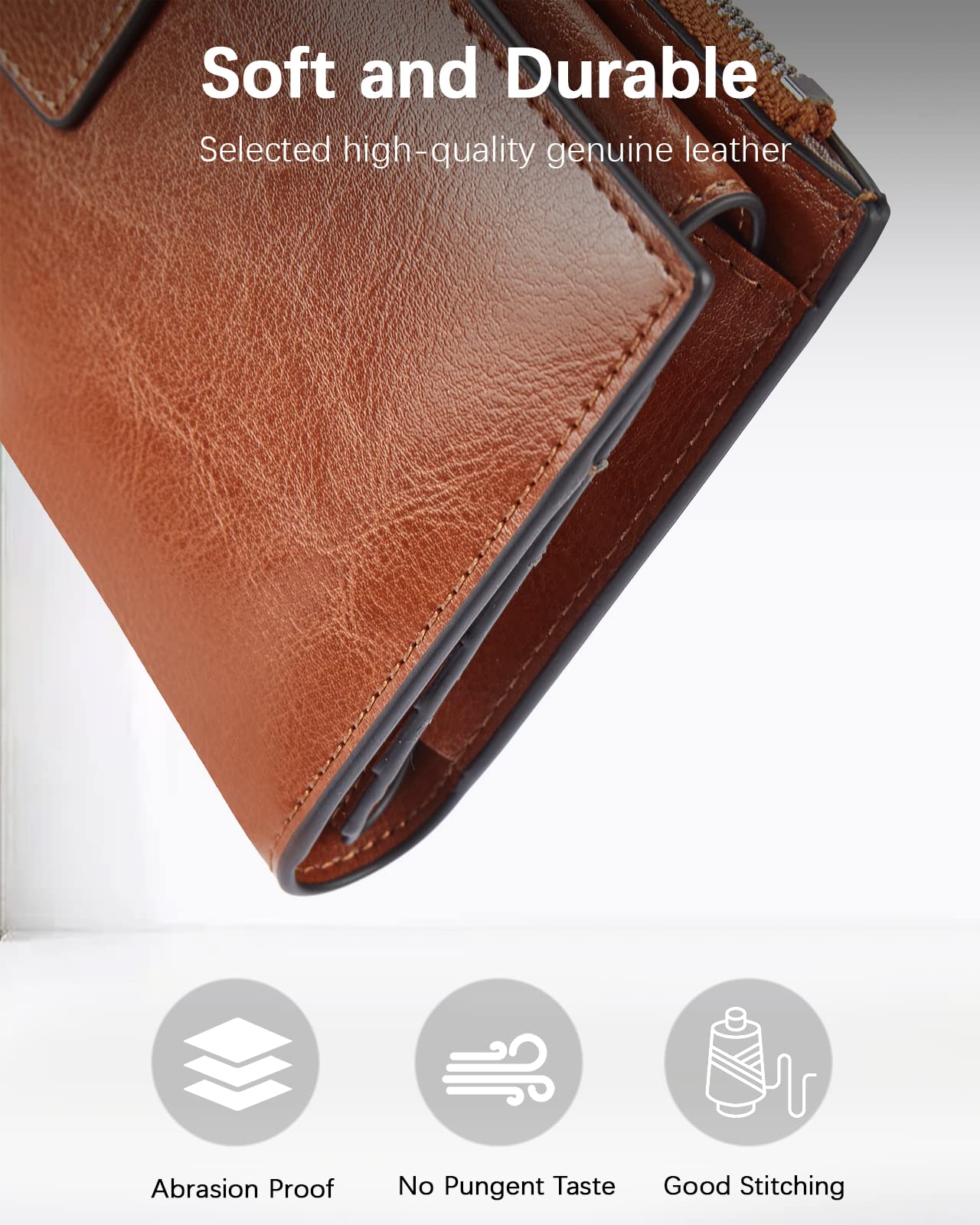 BOSTANTEN Womens Leather Wallets RFID Blocking Large Capacity＆Leather 15.6 inch Laptop Backpack Computer Bag