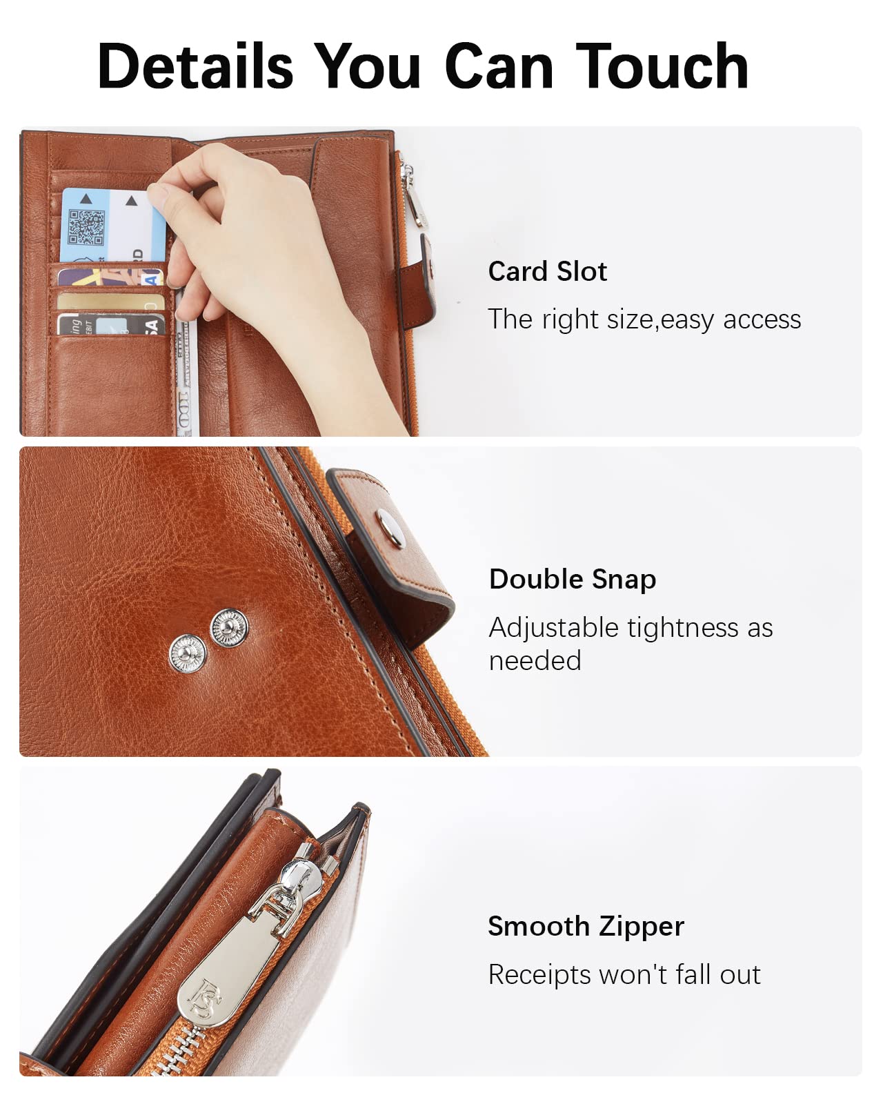 BOSTANTEN Womens Leather Wallets RFID Blocking Large Capacity＆Leather 15.6 inch Laptop Backpack Computer Bag