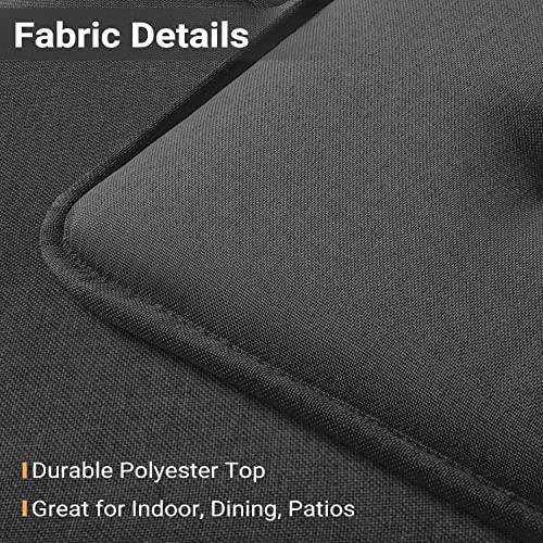Cozyide U-Shaped Chair Cushions for Dining Chairs 4 Pack, Memory Foam Chair Pads with Tufted Design and Non-Slip Backing, 17" x 16", Dark Grey