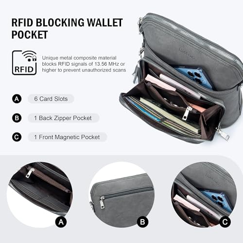 Roulens Crossbody Bag for Women,Lightweight Medium Crossbody Purse Soft Leather Women's Shoulder Handbags with Tassel