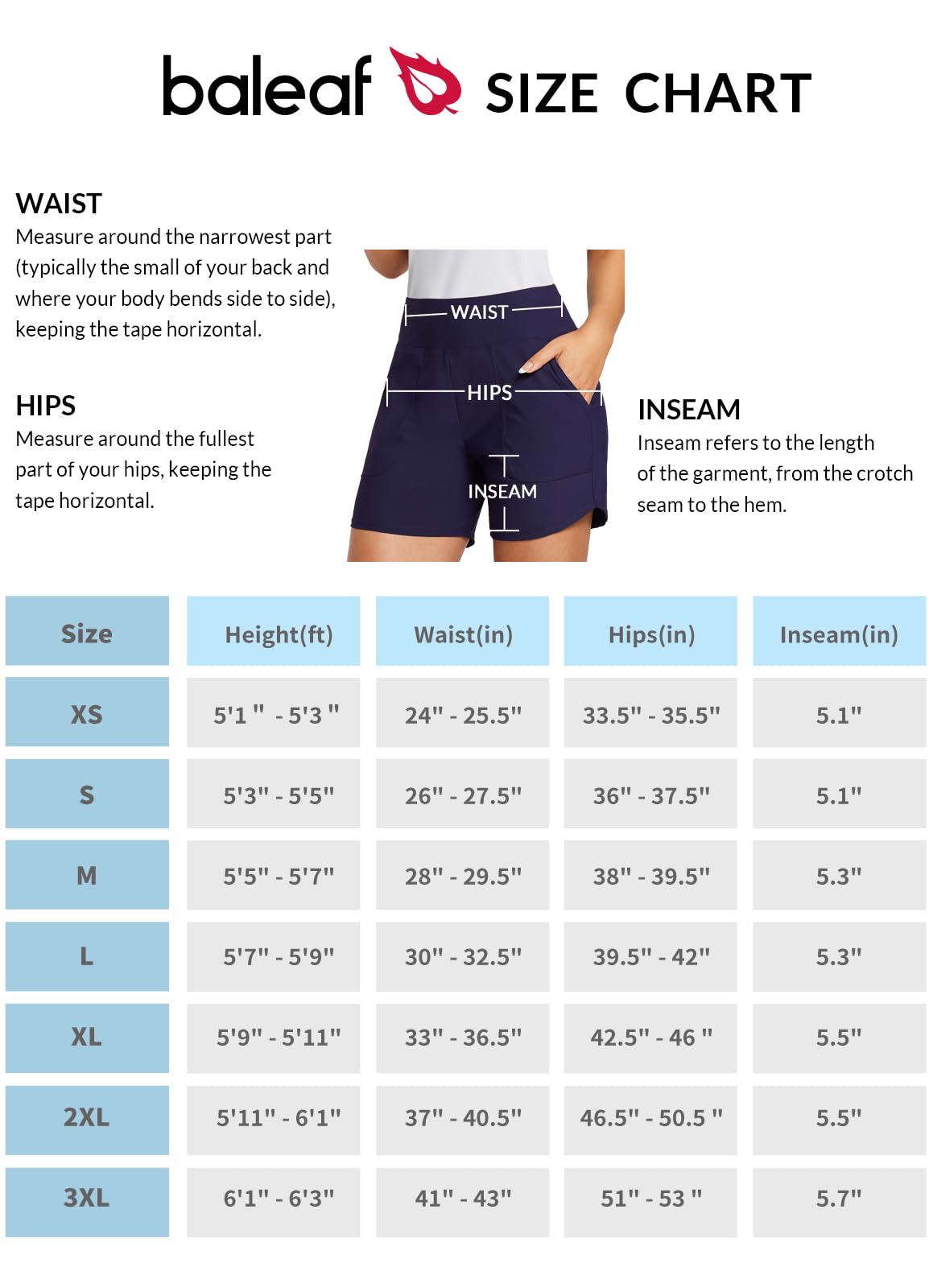 baleaf Women's Swim Shorts Tummy Control Modest Swimsuits Bathing Suit Bottoms 5" Board Shorts Beach Trunks with Pockets Dark Blue 2XL
