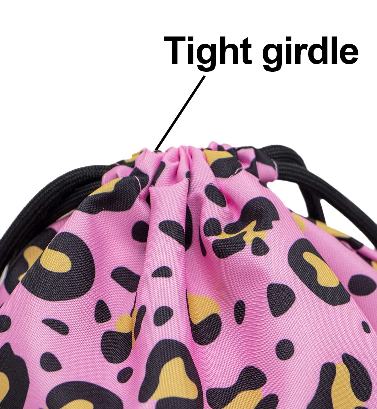 HOLYLUCK Drawstring Backpack Bag Sport Gym Sackpack (Pink leopard)