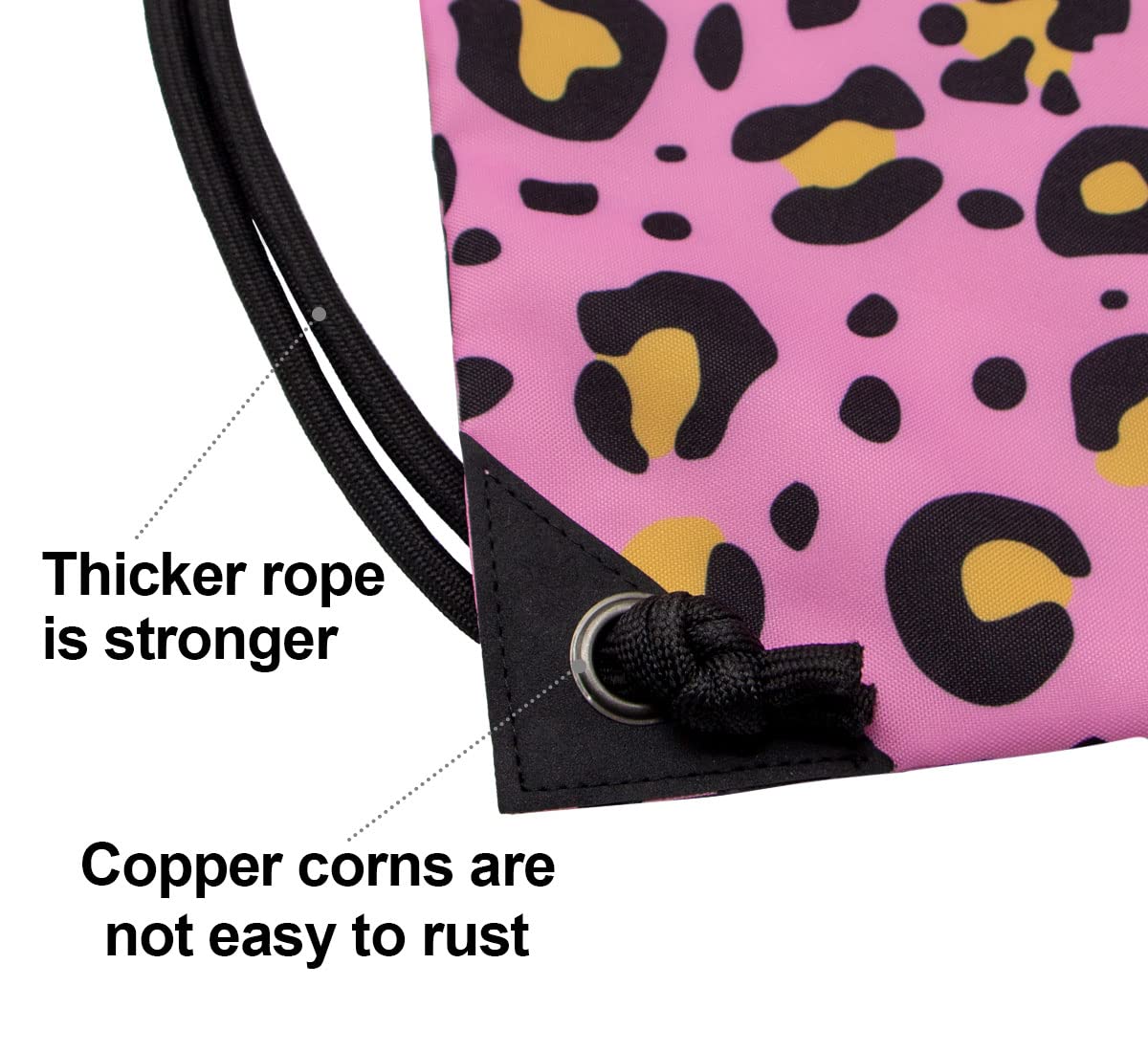 HOLYLUCK Drawstring Backpack Bag Sport Gym Sackpack (Pink leopard)