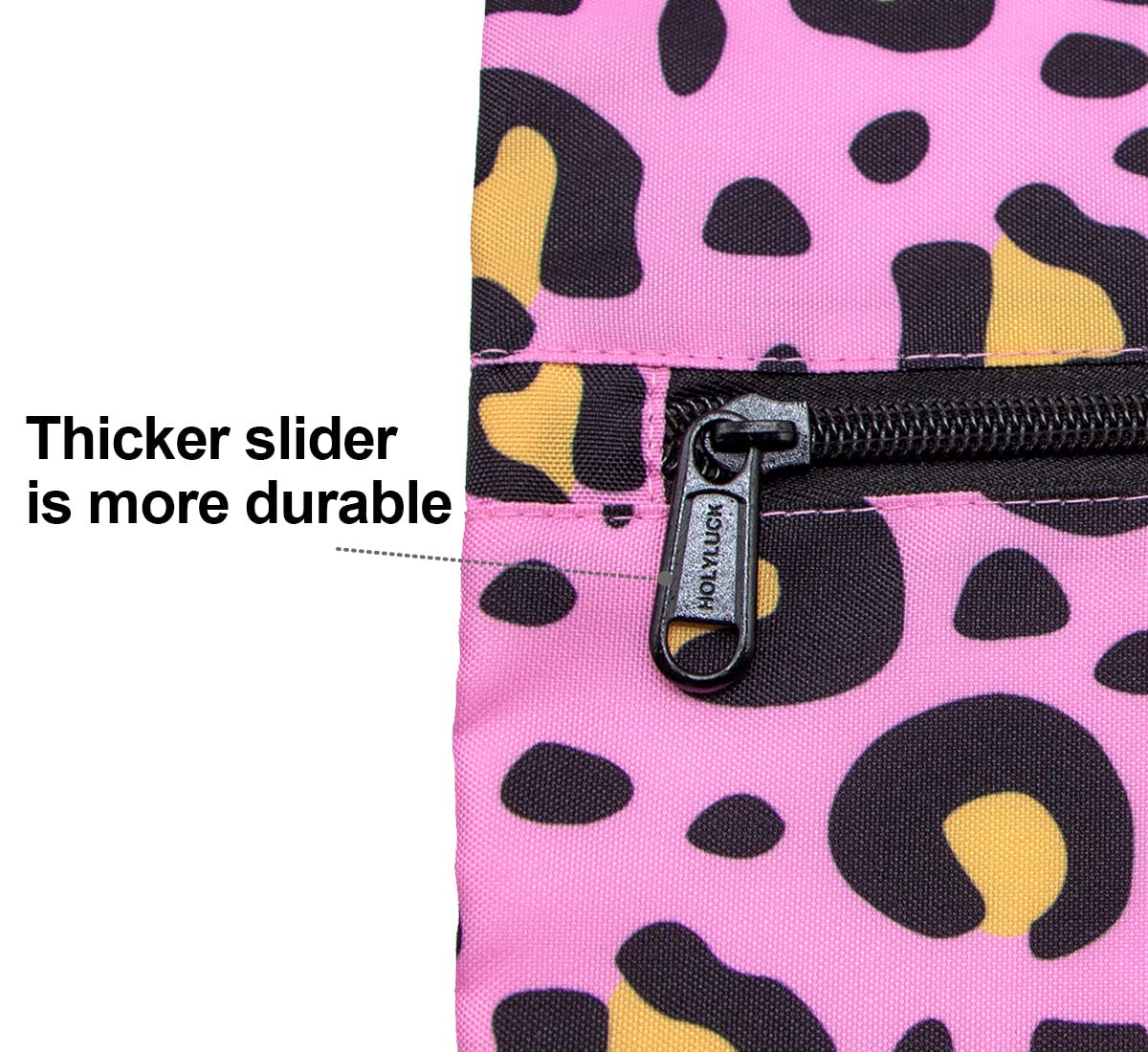 HOLYLUCK Drawstring Backpack Bag Sport Gym Sackpack (Pink leopard)