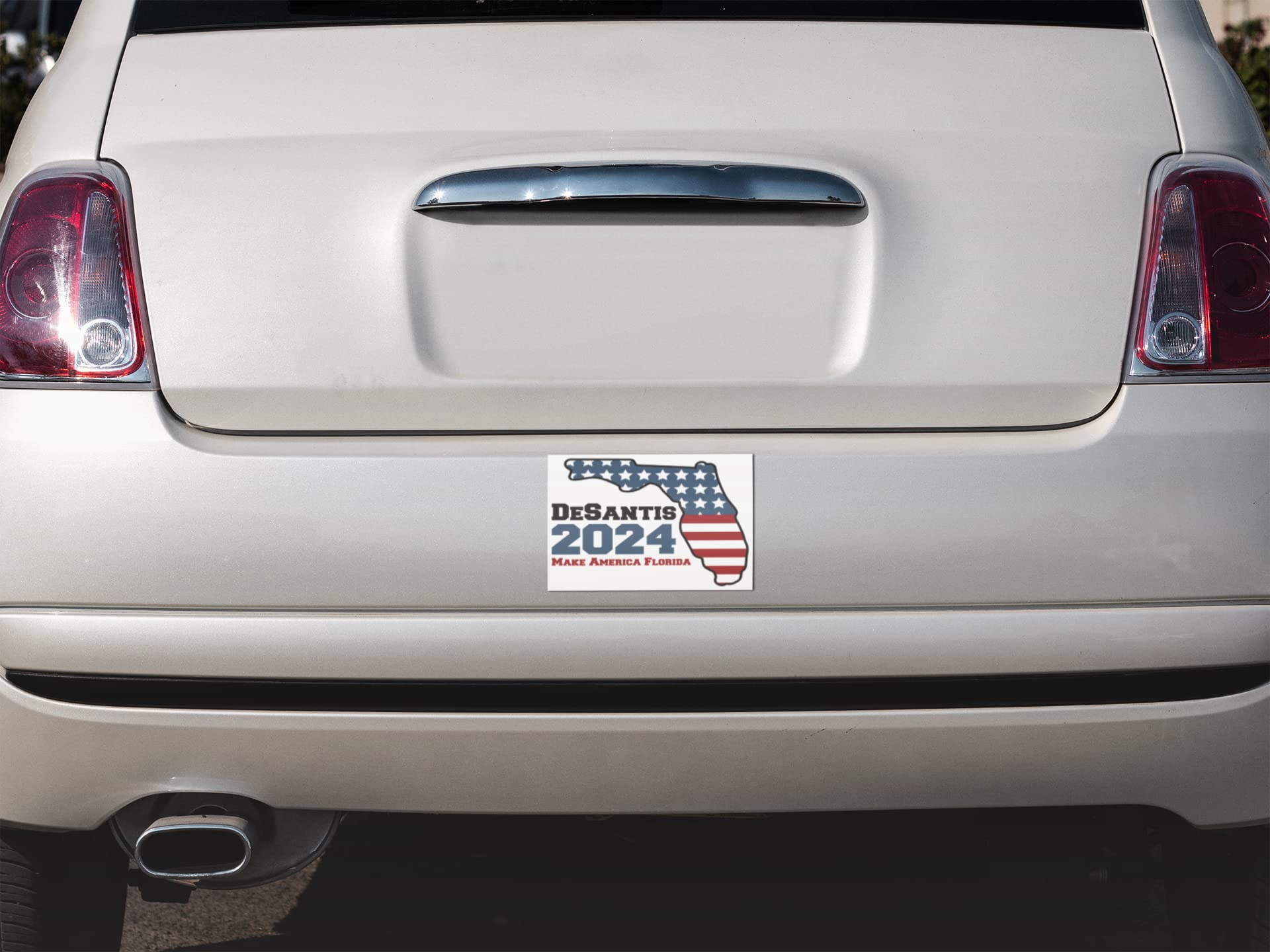 Bumper Sticker Magnet Sign | Ron Desantis President 2024 Magnet | Car Bumper Vinyl Magnet | Funny Tool Box Magnet Sign - 6x4 in. FJB Desantis 24 Make America Florida Map