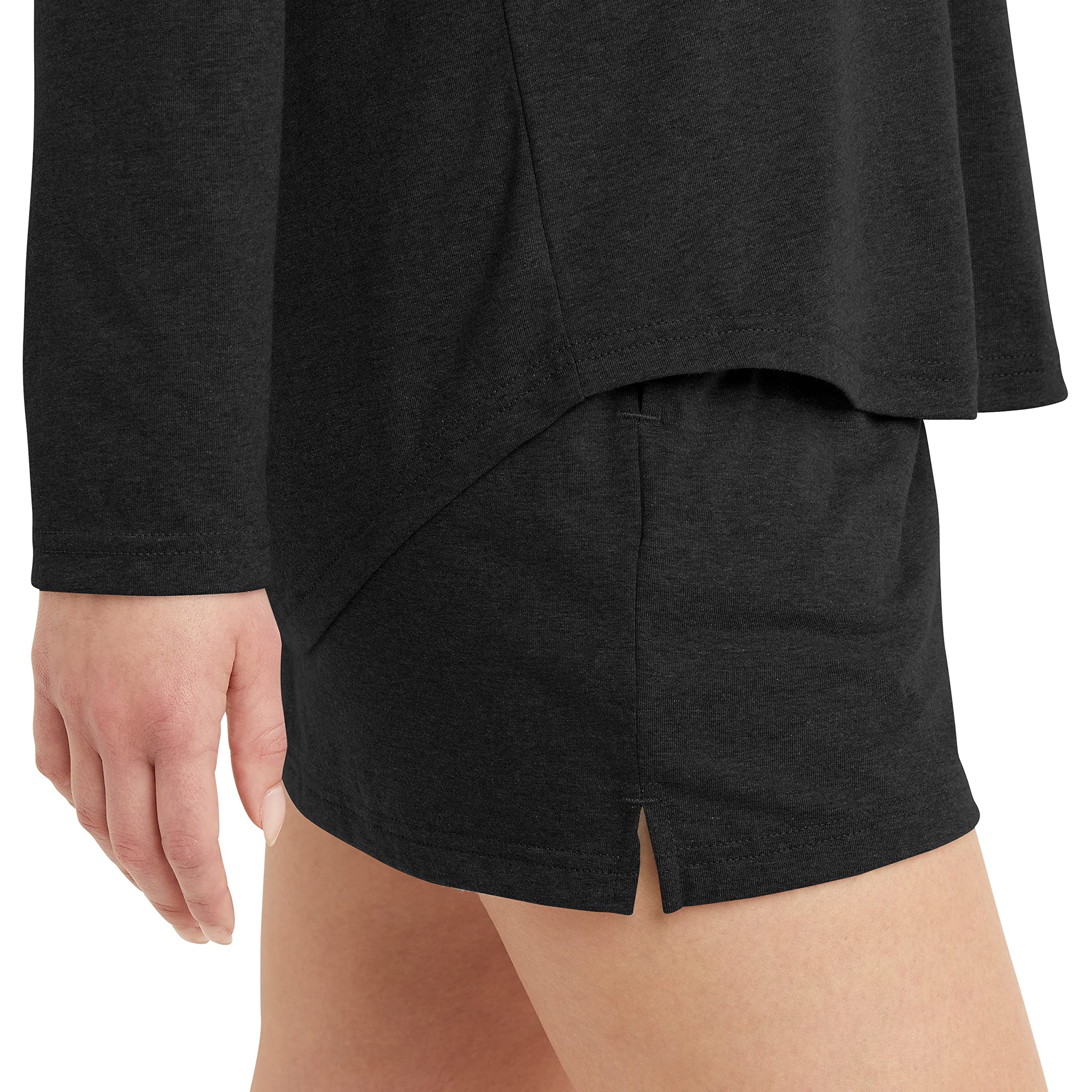 Hanes Comfortblend Standard Originals Tri-Blend Long-Sleeve T-Shirt, Crewneck Tee for Women, Relaxed Fit, Plus Sizes, Black, Small