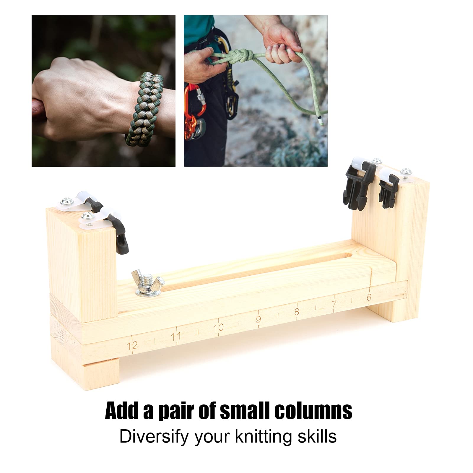 plplaaobo macrame clampUmbrella Rope Bracelet Tool Kit, Multifunctional Bracelet Making Woven, DIY Paracord Jig Woven Wooden Frame Outdoor Knitting Tool Kit