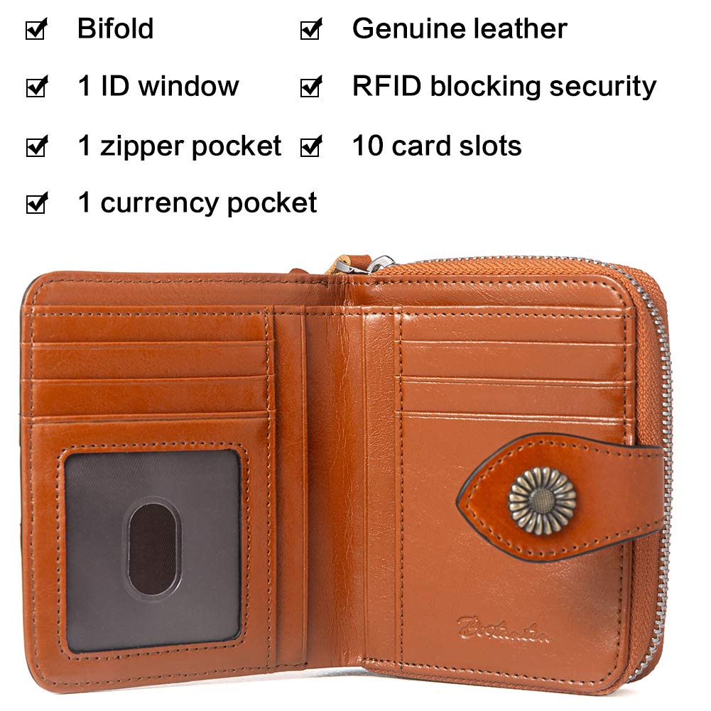 BOSTANTEN Womens Leather Wallets RFID Blocking Large Capacity&Leather 15.6 inch Laptop Backpack Computer Bag