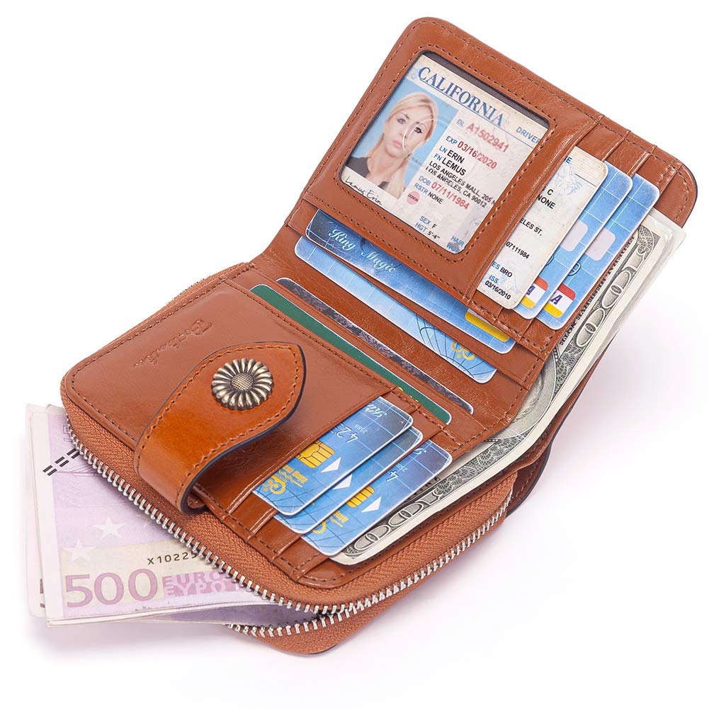 BOSTANTEN Womens Leather Wallets RFID Blocking Large Capacity&Leather 15.6 inch Laptop Backpack Computer Bag