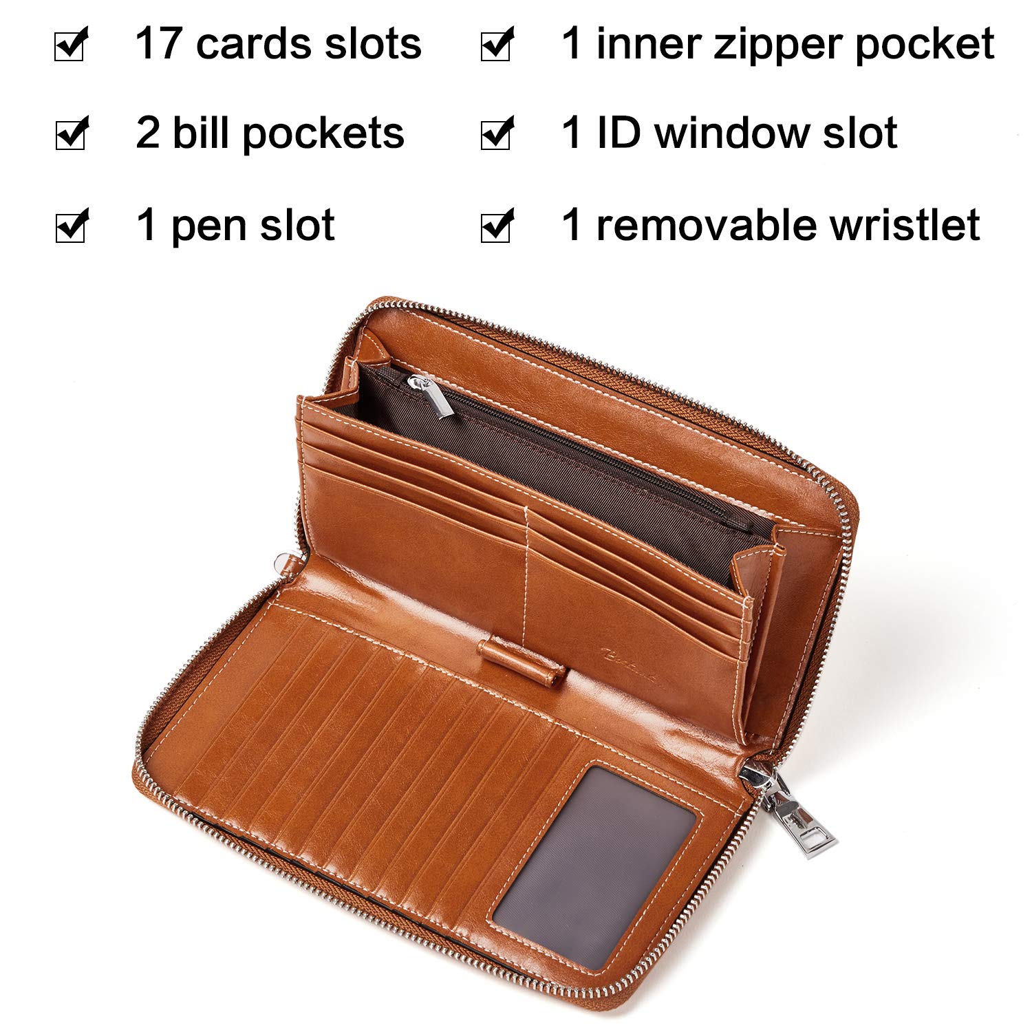 BOSTANTEN Womens Leather Wallets RFID Blocking Large Capacity&Leather 15.6 inch Laptop Backpack Computer Bag