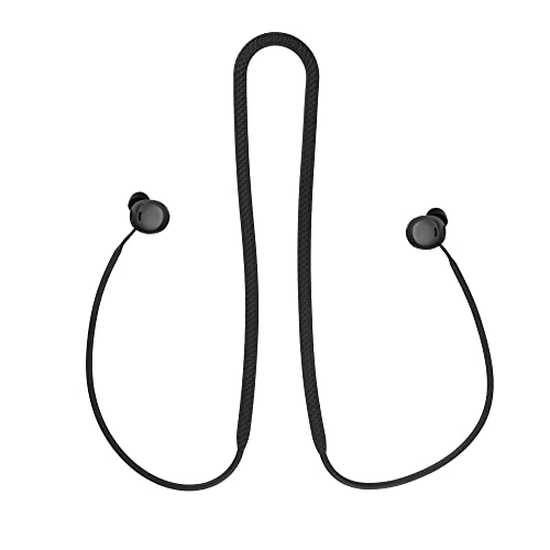 kwmobile Strap Compatible with Google Pixel Buds Pro - Silicone Cord Holder for Wireless Earphones - Black