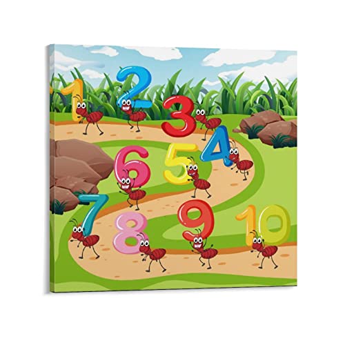 BLUDUG Math Poster Art Poster Classroom Poster Aesthetic Poster Canvas Painting Posters And Prints Wall Art Pictures for Living Room Bedroom Decor 24x24inch(60x60cm)