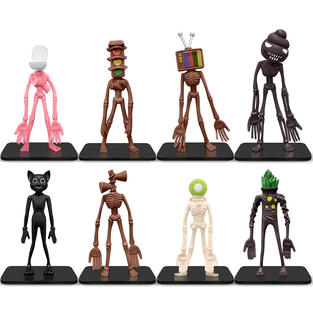 Keyron Action Figures, 8 Pcs Horror Character Toys Set for Birthday Party Cake Topper Centerpiece Decorations, Halloween Easter Christmas Ornaments, Creative Gift for Kids Boys Girls