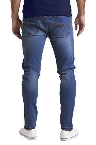 westAce Mens Flex Denim Jeans Slim Fit Stretch Casual Flat Front Classic 5-Pockets Straight Leg Essential Denim Jeans Pants 28W-40W (Dark Blue, 34 Waist x 34 Length) 34W x 34L