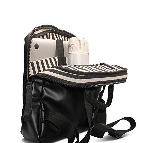 KALMATEH Travel Matera Tote Backpack | Modern Tote Bag for Men, Women and Kids | Backpack with Pockets (Black)