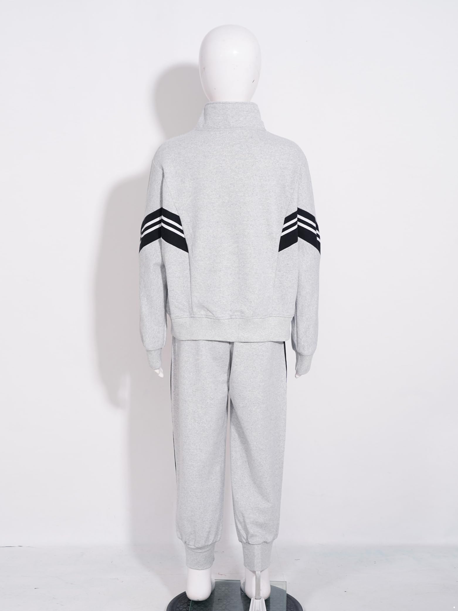Linjinx Kids Boys Full Zip Jacket Shirt Sweatshirt and Athletic Jogger Pants Set Sweatsuit Tracksuit Grey 7-8 Years